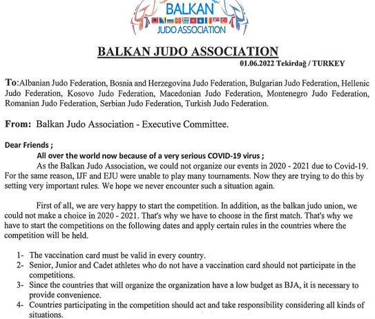 Judo - Balkan Judo Association
